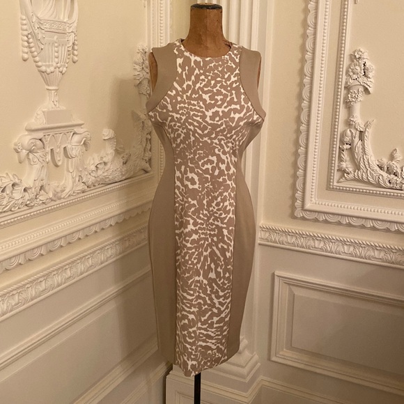 Calvin Klein | Dresses | Elegant Calvin Klein Size 4 Tan Knit Dress ...